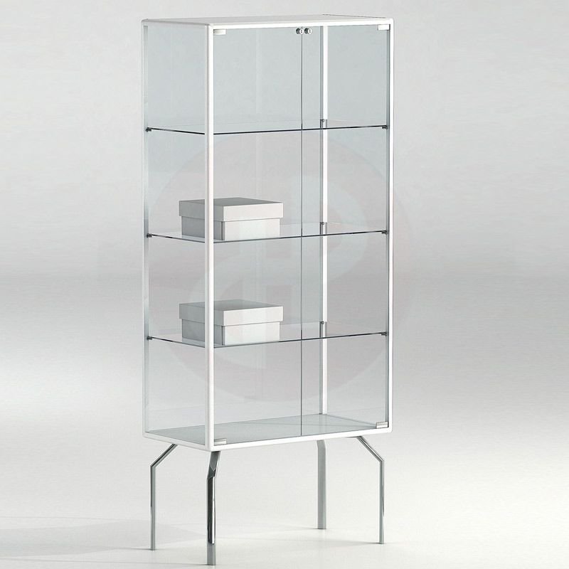 LEO TOWER SHOWCASE WITH ADJUSTABLE SHELVES 71cm WIDE - Glass Display ...