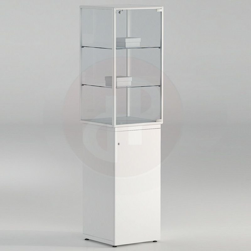 LEO EXTRA TALL SHOWCASE WITH STORAGE 217h x 91 WIDE - Glass Display ...