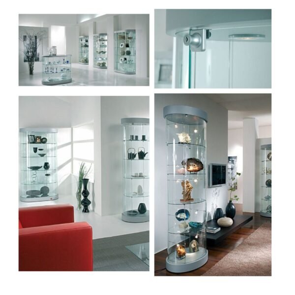 CURVED 2 TALL CORNER DISPLAY CABINET 58cm DEEP - Glass Display Cabinets ...