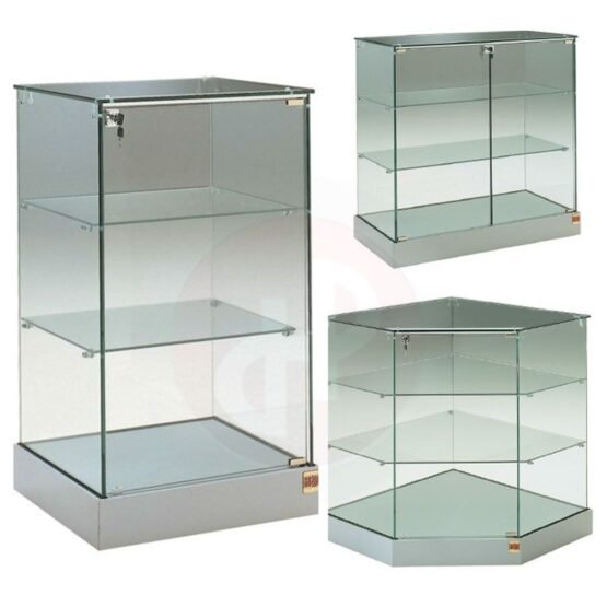 AQUA ALL GLASS COUNTER 53cm WIDE - Glass Display Cabinets- Planet Display
