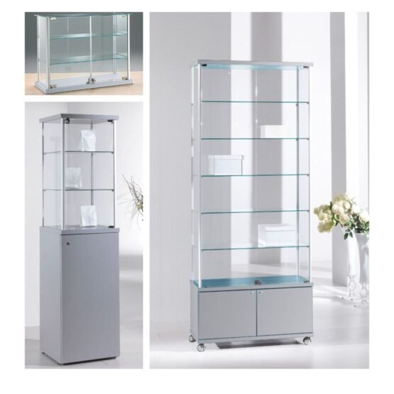 GEMS TOWER SHOWCASE WITH STORAGE 220h x 73cm WIDE - Glass Display ...